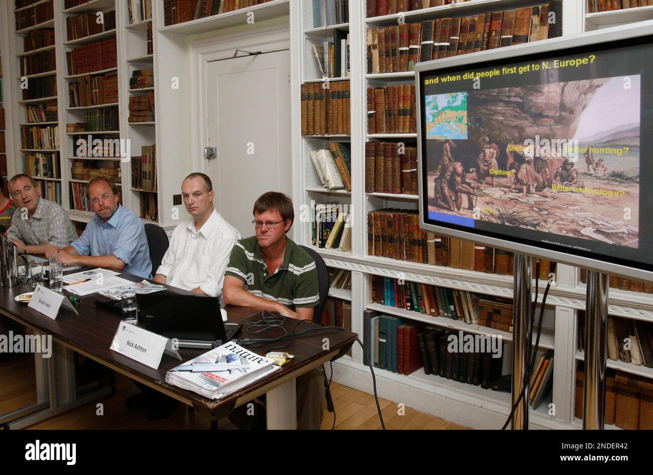 Research members, from left, human palaeontologist, Professor Chris ...