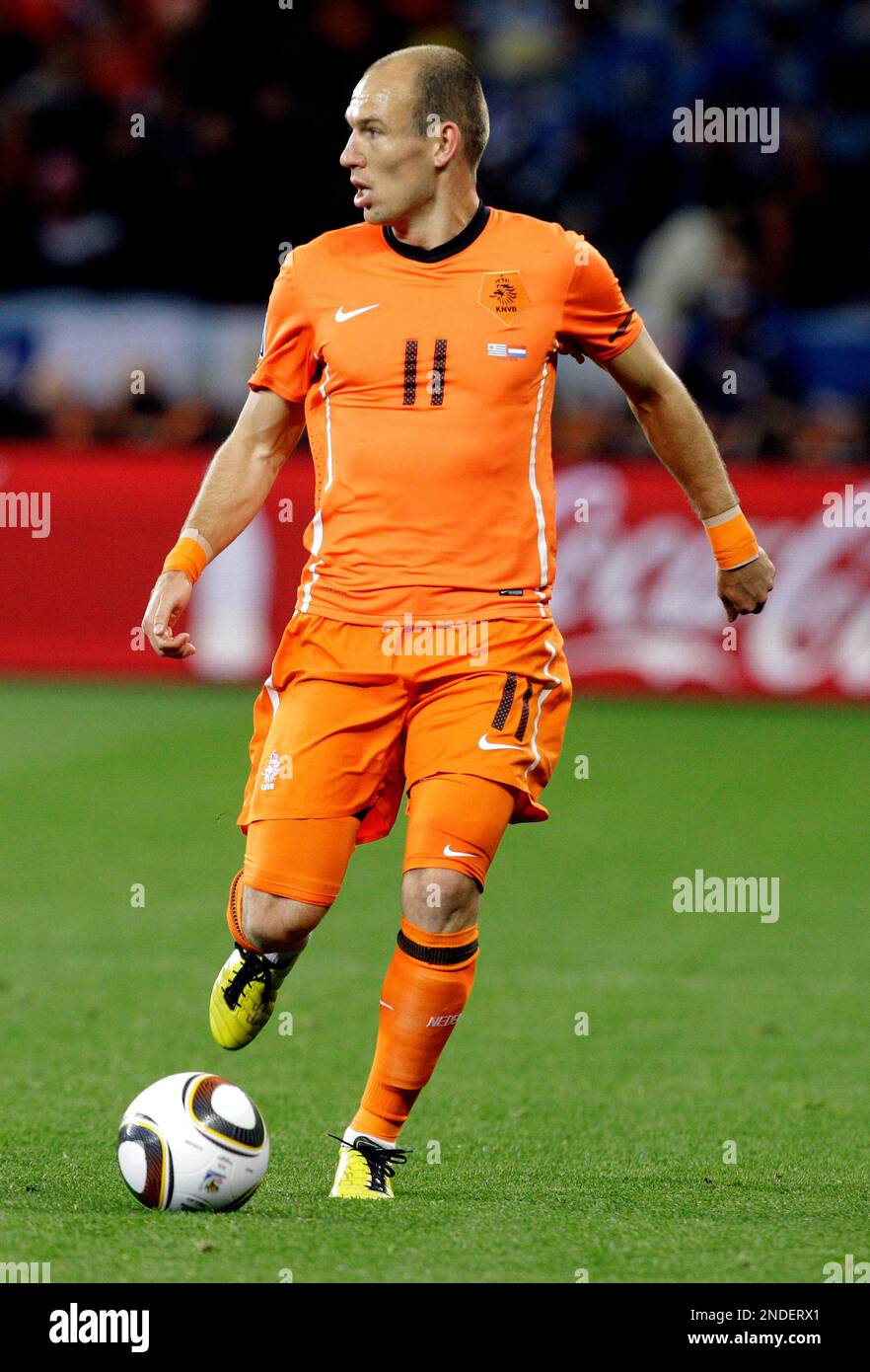 Netherlands' Arjen Robben during the World Cup semifinal soccer match ...