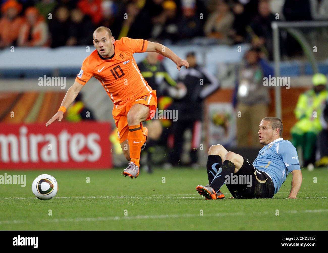 Netherlands' Wesley Sneijder during the World Cup semifinal soccer ...