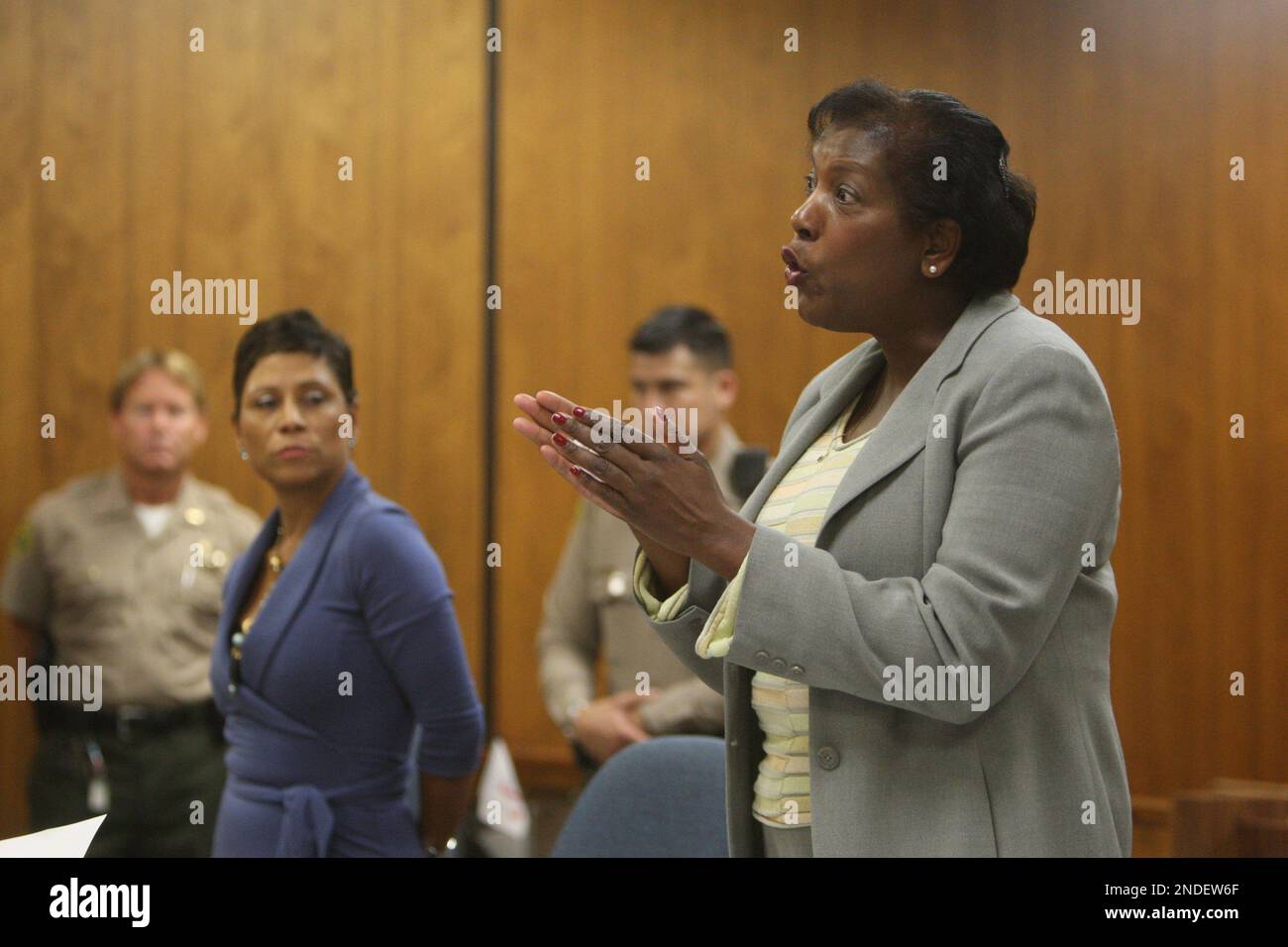 Los Angeles County Deputy District Attorney Danette Meyers, right ...
