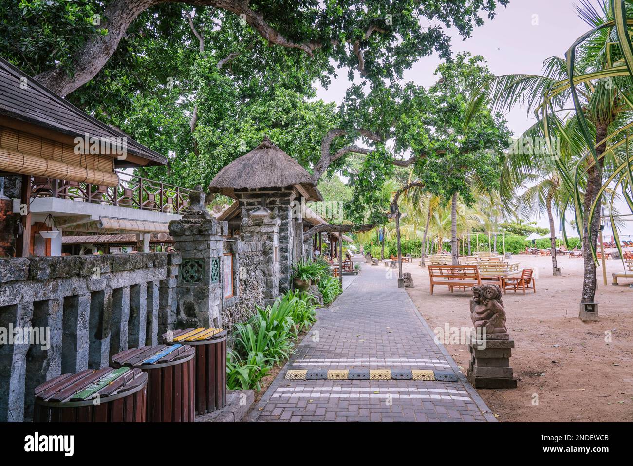 Beach walkway covered with stone at Sanur beach, Bali Stock Photo - Alamy