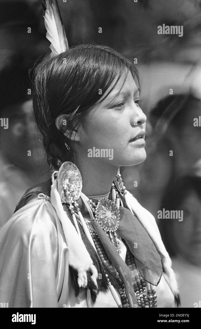 Southern Ute tribal member Linda Baker looks on during a ceremony ...