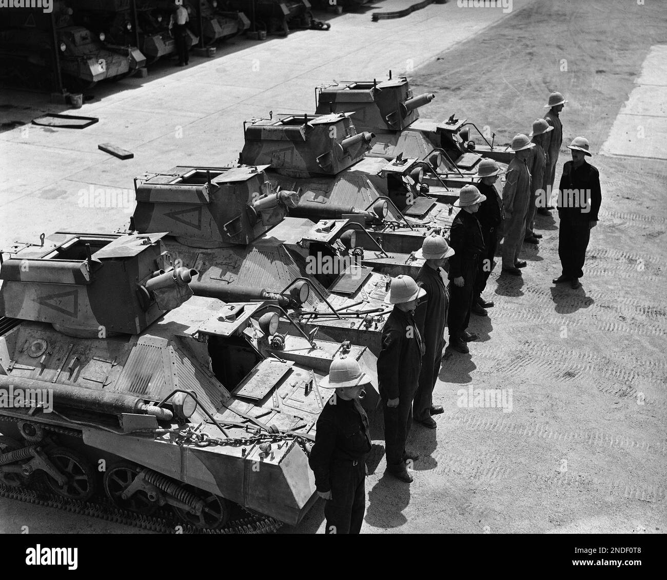 The 6th Battalions of the Royal Tank Corps lined up at their base at ...