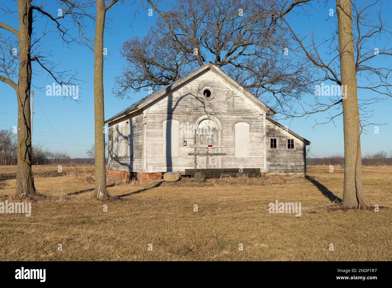 Old abandoned one-room schoolhouse in the Midwest. Princeton, Illinois ...