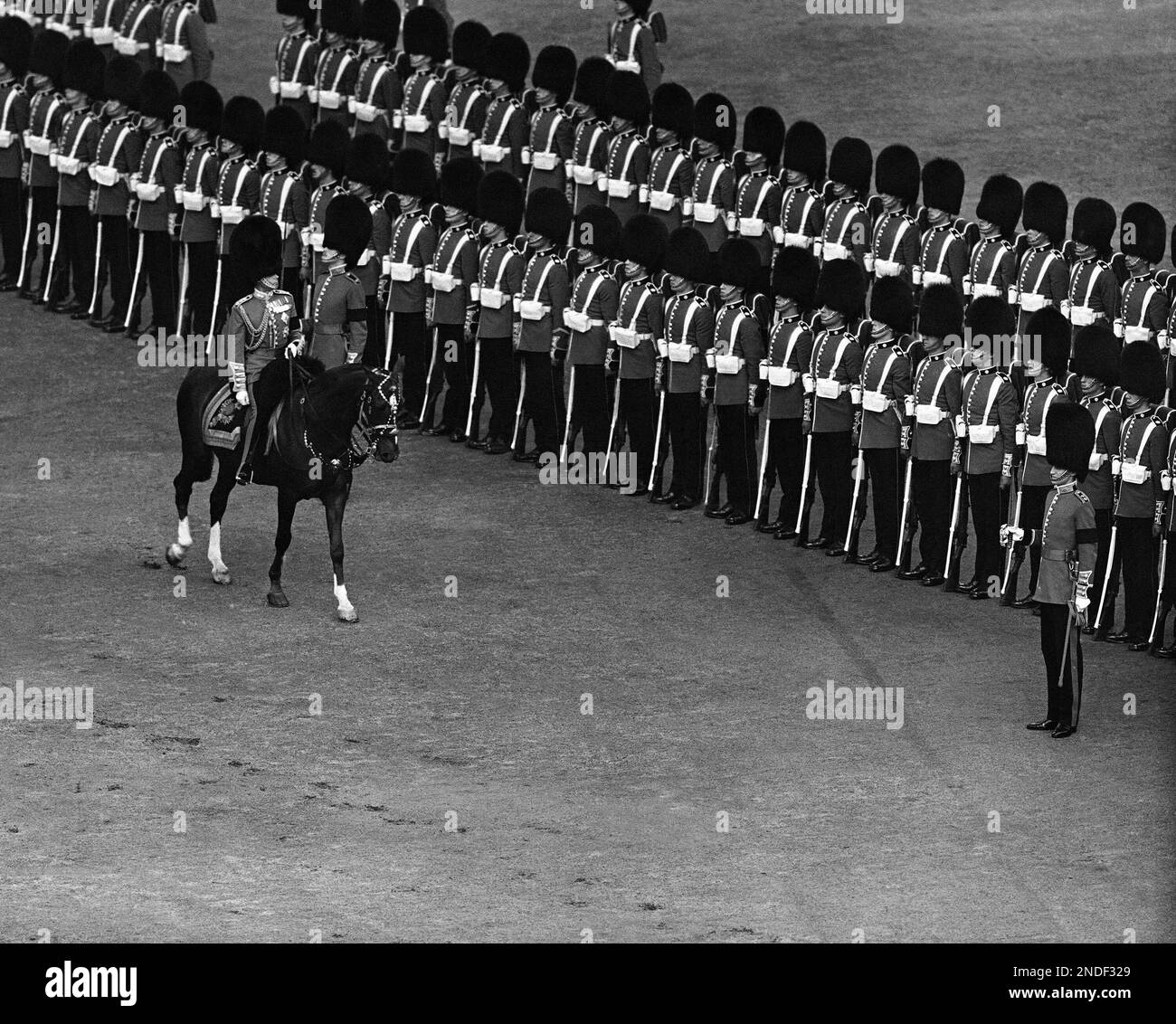 King Edward VIII inspecting the troops from the 1st Battalion Grenadier ...
