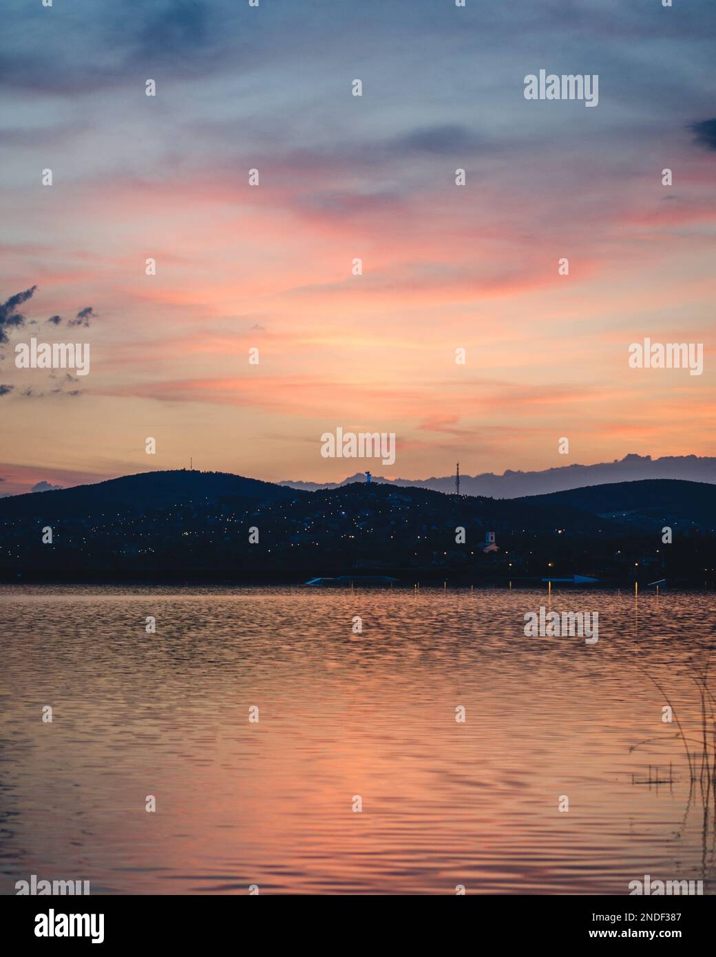 A beautiful vertical view of sea water under the cloudy sky during ...