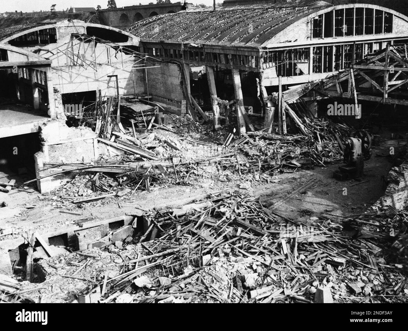 A large factory used by the Germans for making aircraft parts in Laval ...