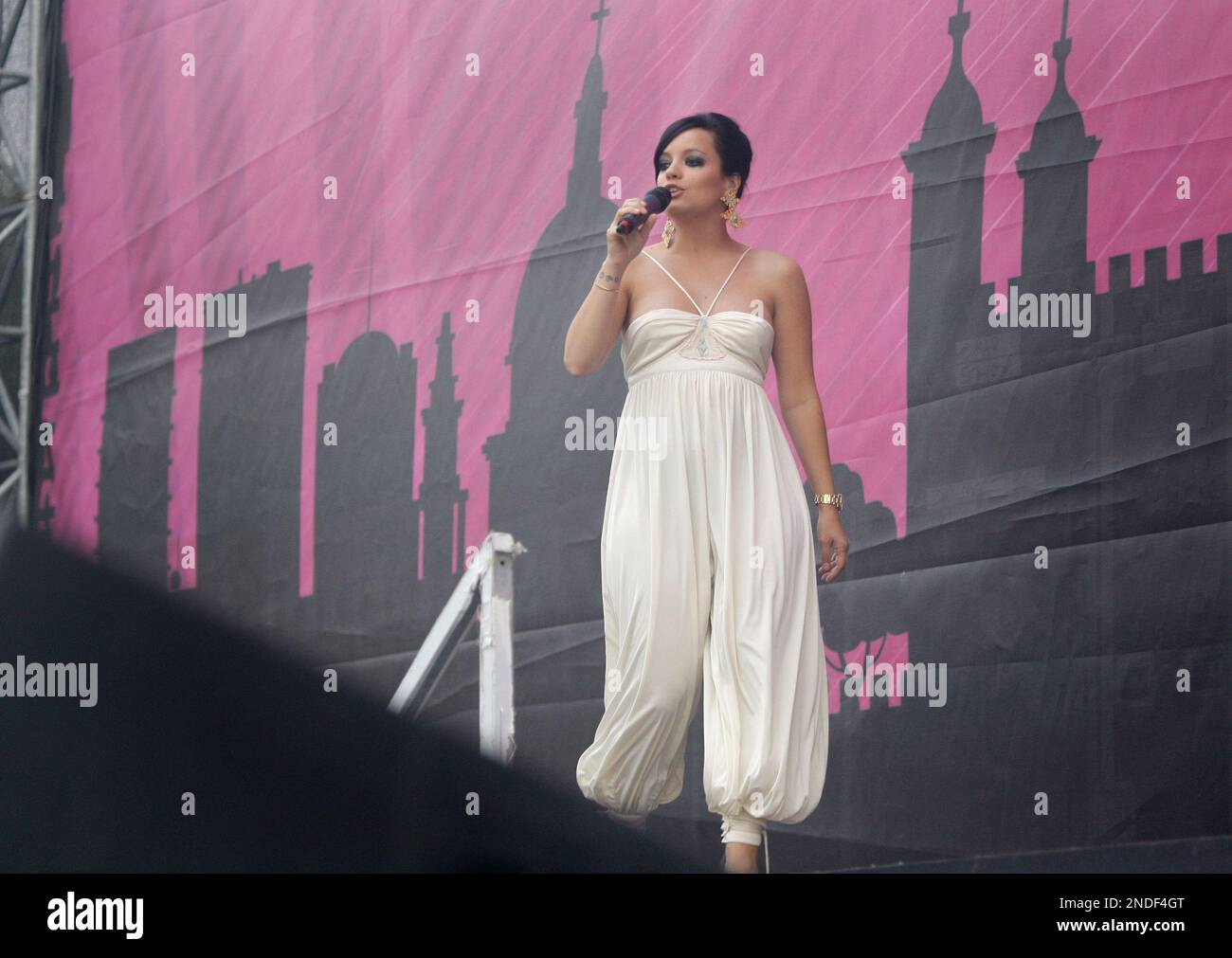 British singer Lily Allen performs onstage at the Wireless Festival in ...