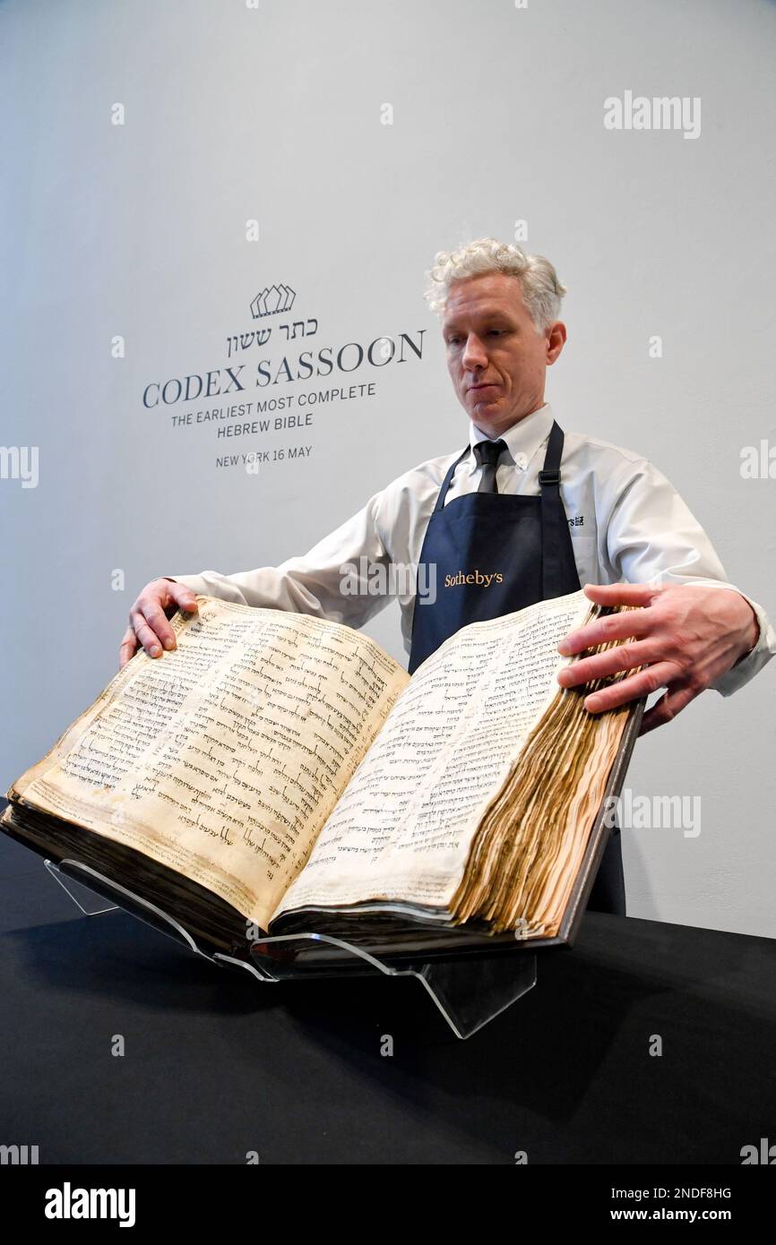 Codex Sassoon is presented before auction by Sotheby's in New York, NY ...