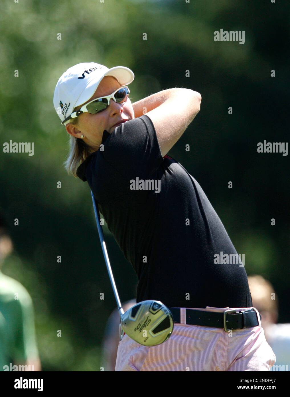 Alena Sharp tees off on the 15th hole during the second round of the ...