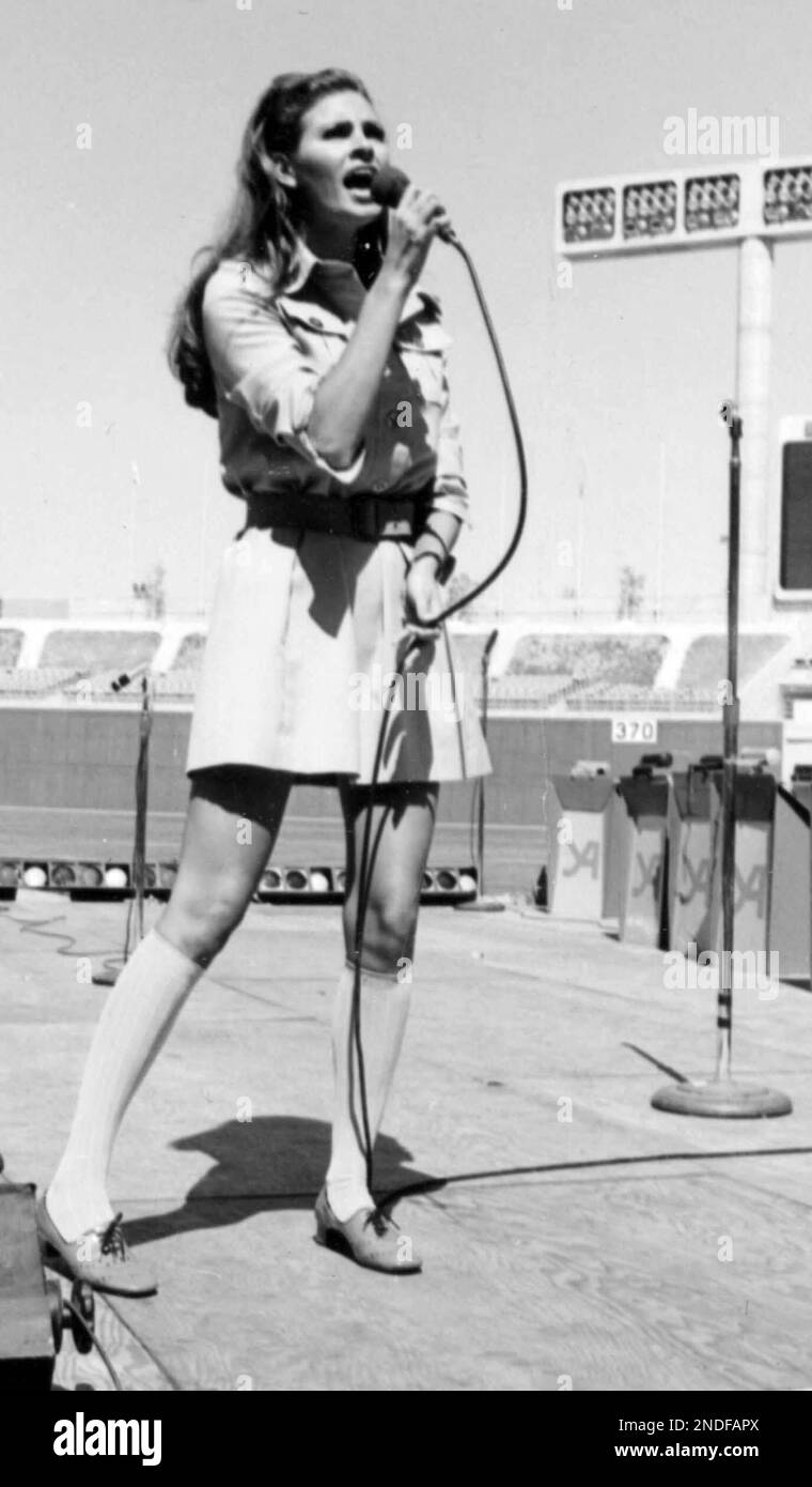 RAQUEL WELCH.DODGER STADIUM, LOS ANGELES. TED LAU/ PHOTOS(Credit Image ...
