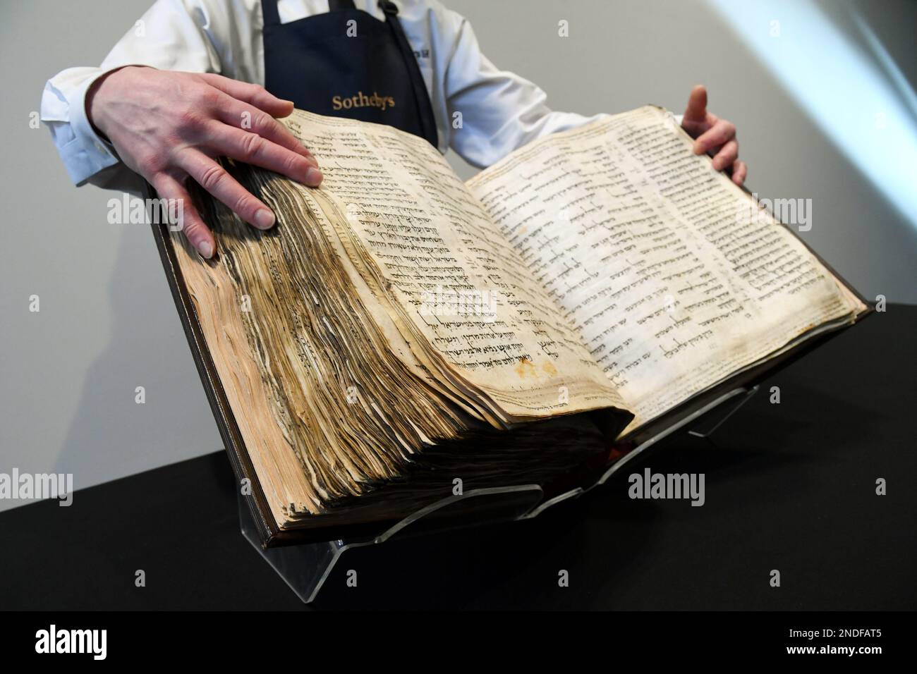 Codex Sassoon is presented before auction by Sotheby's in New York, NY ...