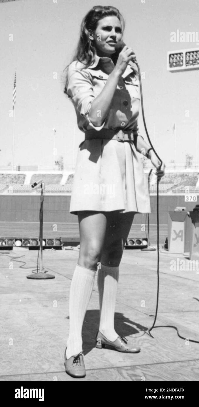 RAQUEL WELCH.DODGER STADIUM, LOS ANGELES. TED LAU/ PHOTOS(Credit Image ...