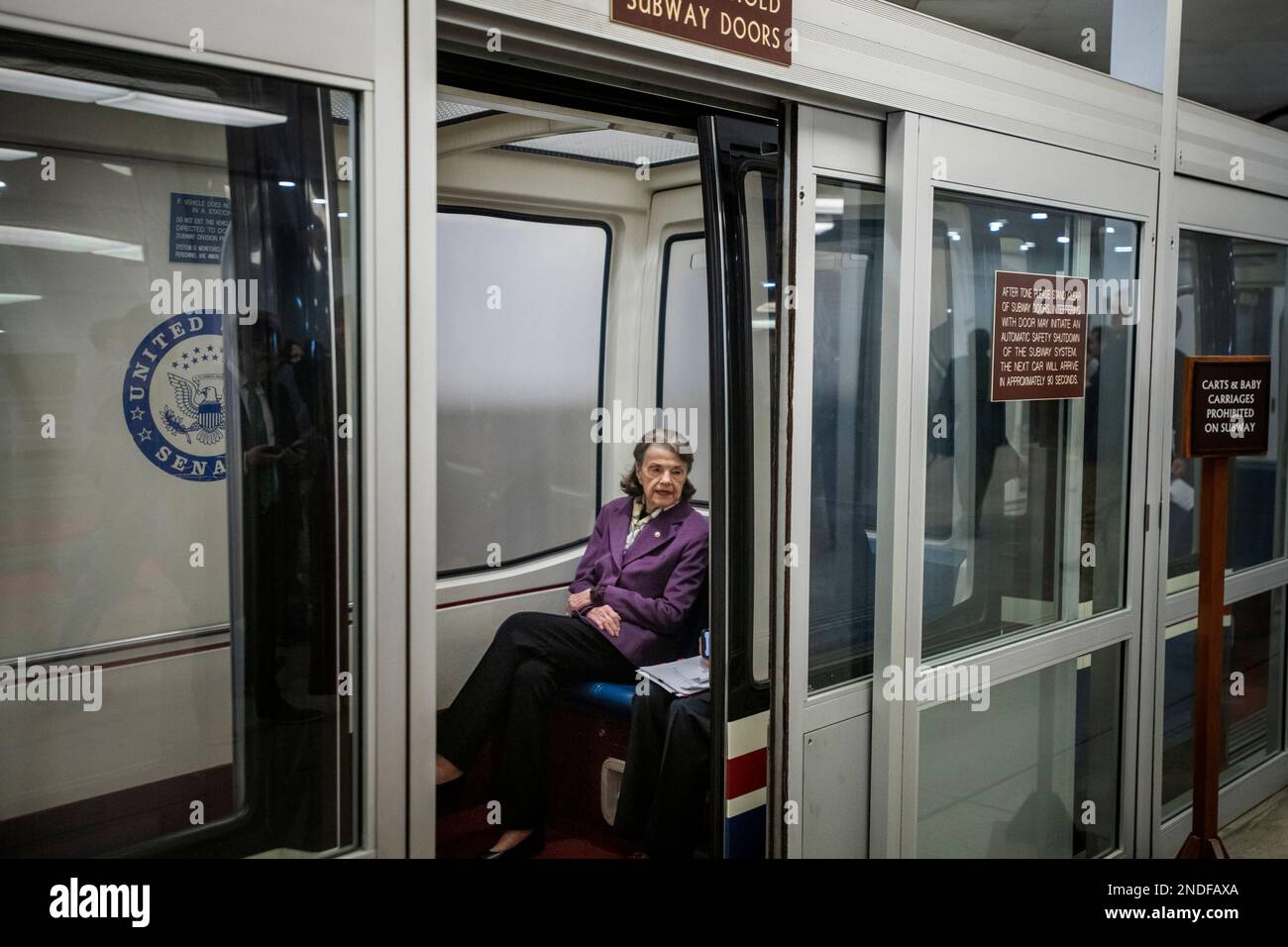 United States Senator Dianne Feinstein (Democrat of California) boards ...