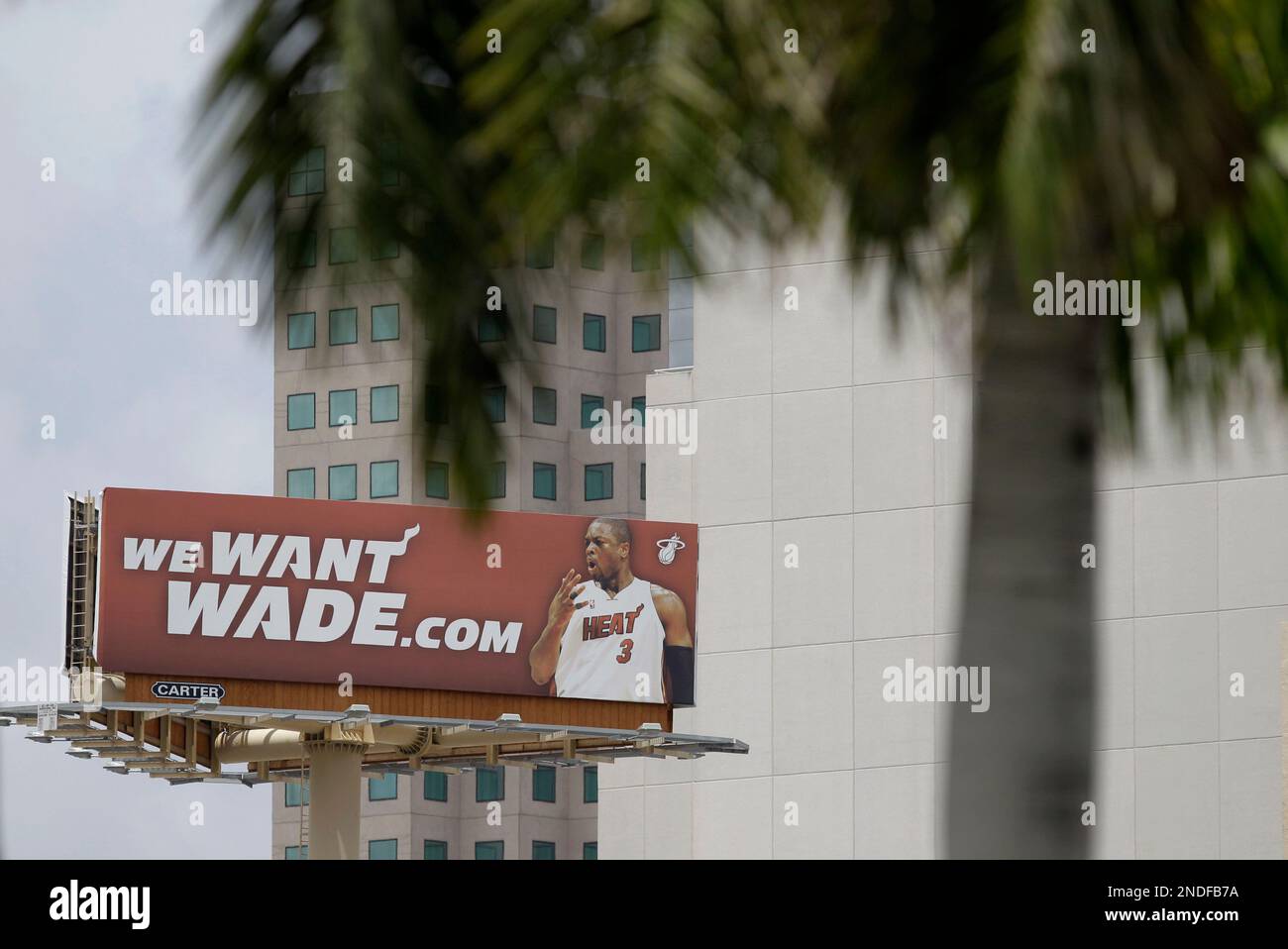 A billboard in support of free agent basketball player Dwyane Wade ...