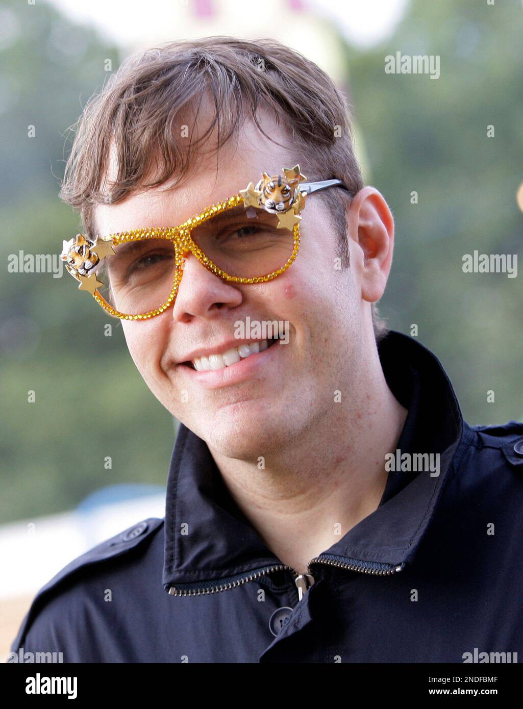 U.S. celebrity blogger Perez Hilton poses backstage at the Wireless ...