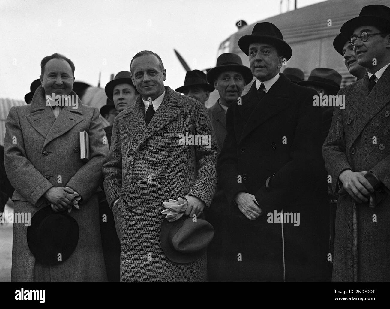 Adolf Hitler's envoys to the League Council arrive at Croydon, England ...