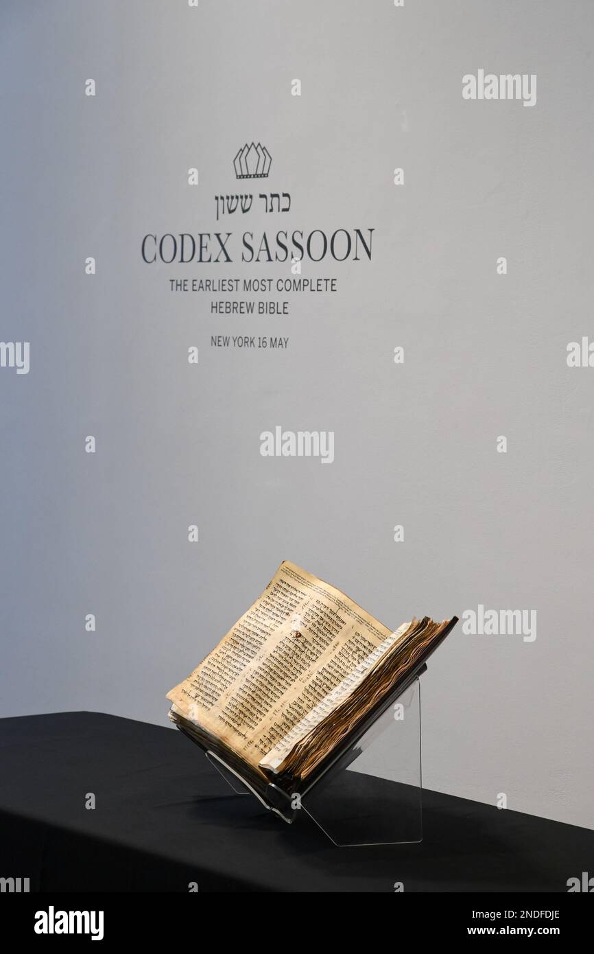Codex Sassoon is presented before auction by Sotheby's in New York, NY on February 15, 2023 ...