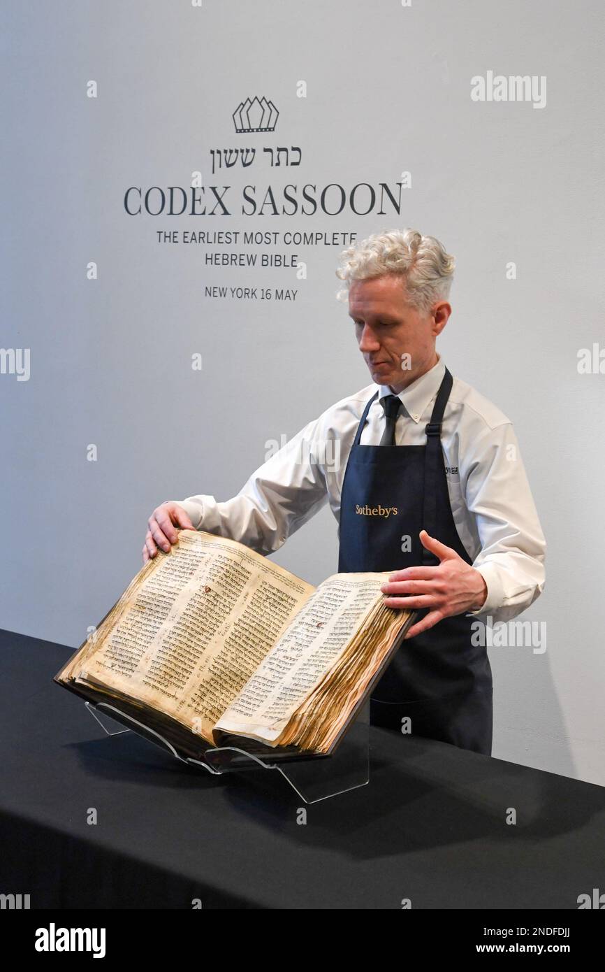 New York, USA. 15th Feb, 2023. Codex Sassoon is presented before ...
