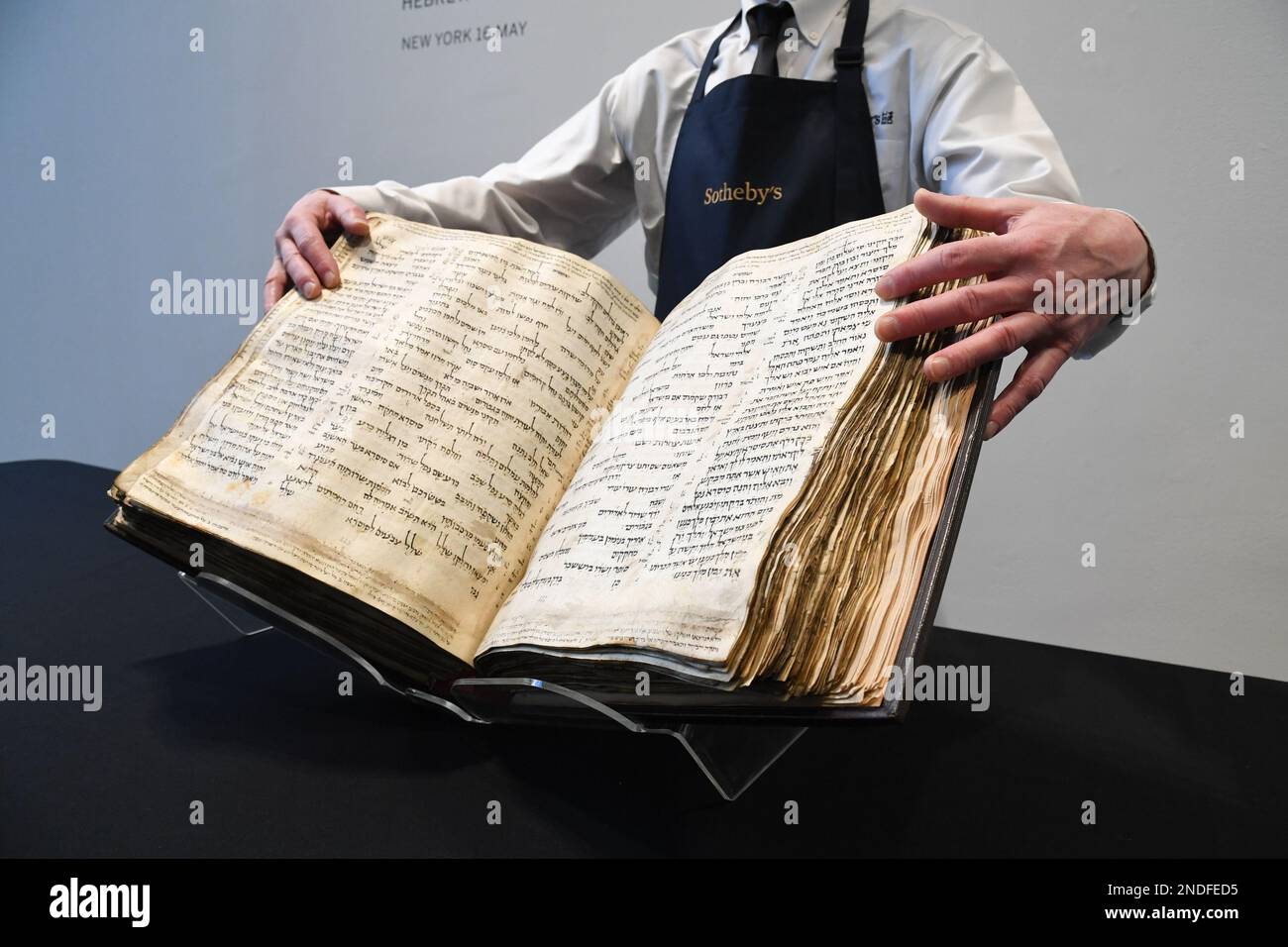 Codex Sassoon is presented before auction by Sotheby's in New York, NY ...
