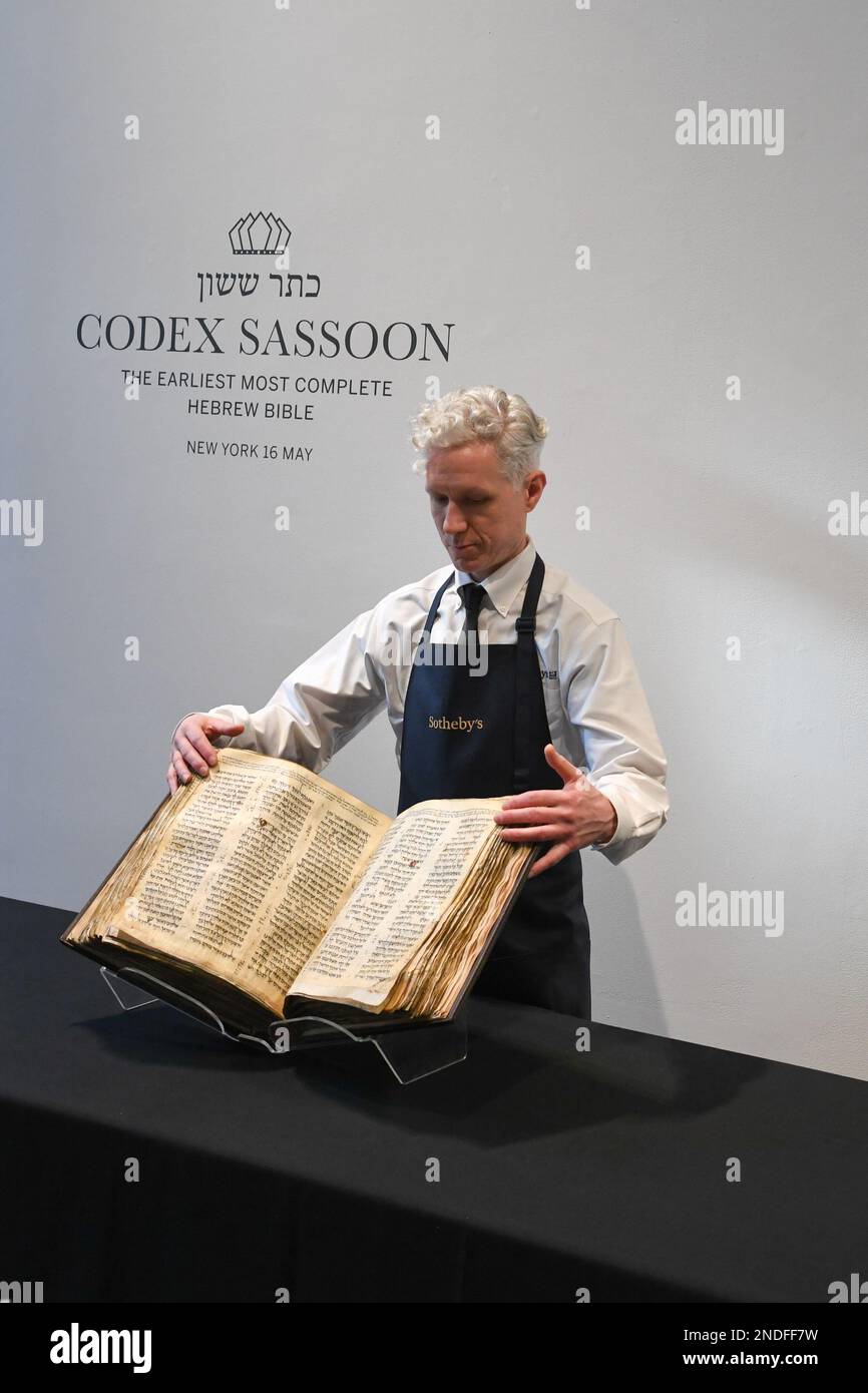 Codex Sassoon is presented before auction by Sotheby's in New York, NY ...