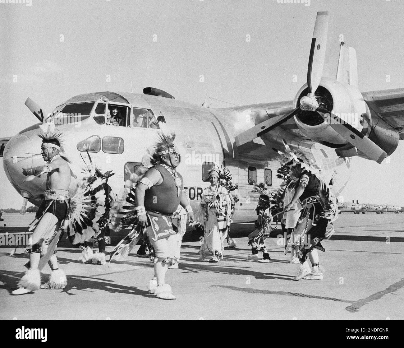 Costumed Indians of five Oklahoma tribes greeted the Ardmore Air Forces ...