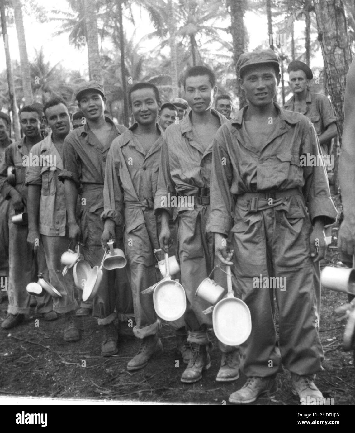 These Japanese labor gang coolies, captured during the fighting at Los ...