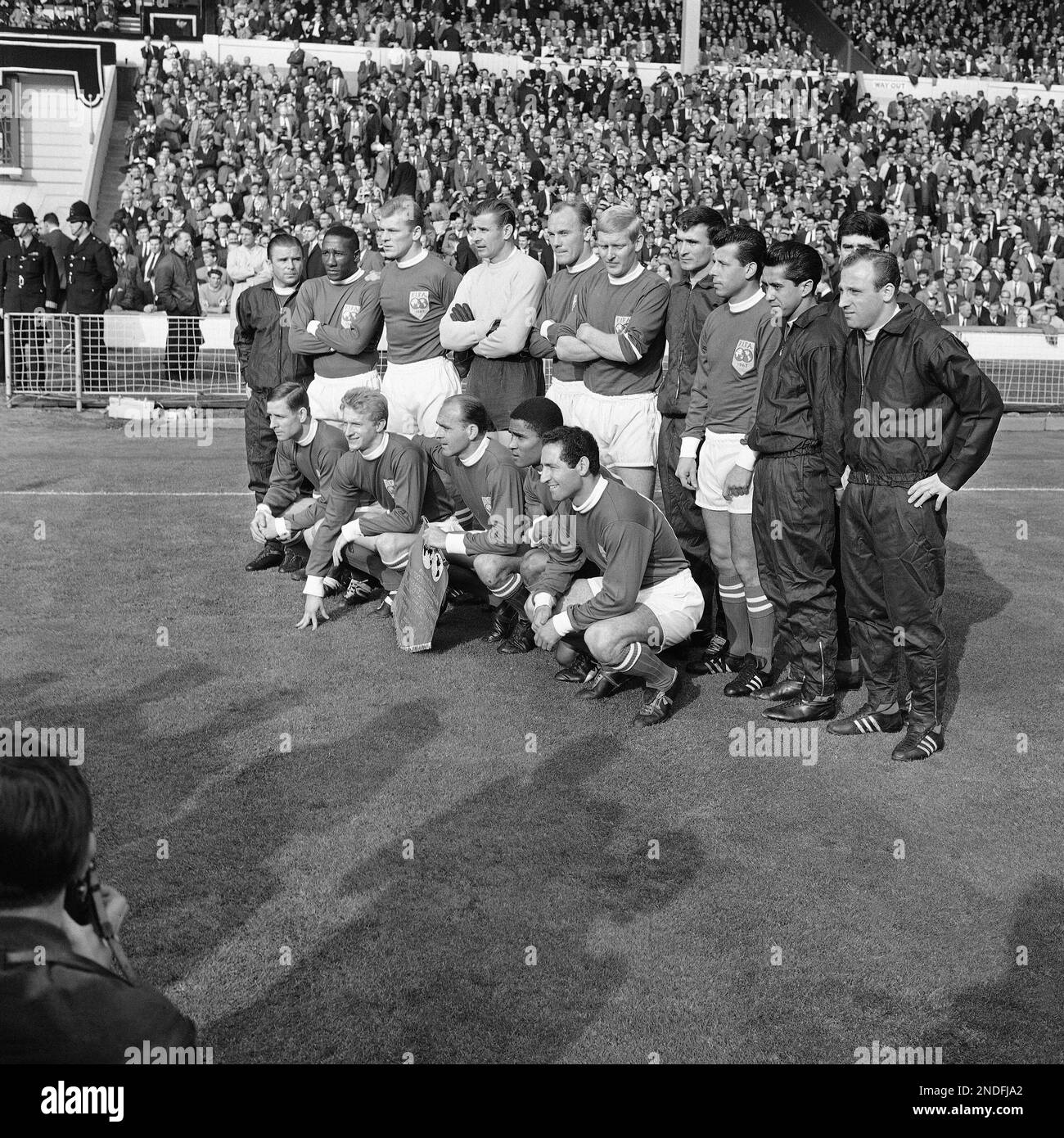 The "Rest of the World" Soccer team pictured at Wembley Stadium, London ...