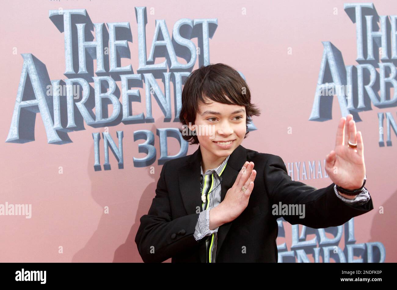 Noah Ringer arrives to the premiere of "The Last Airbender" in New York ...