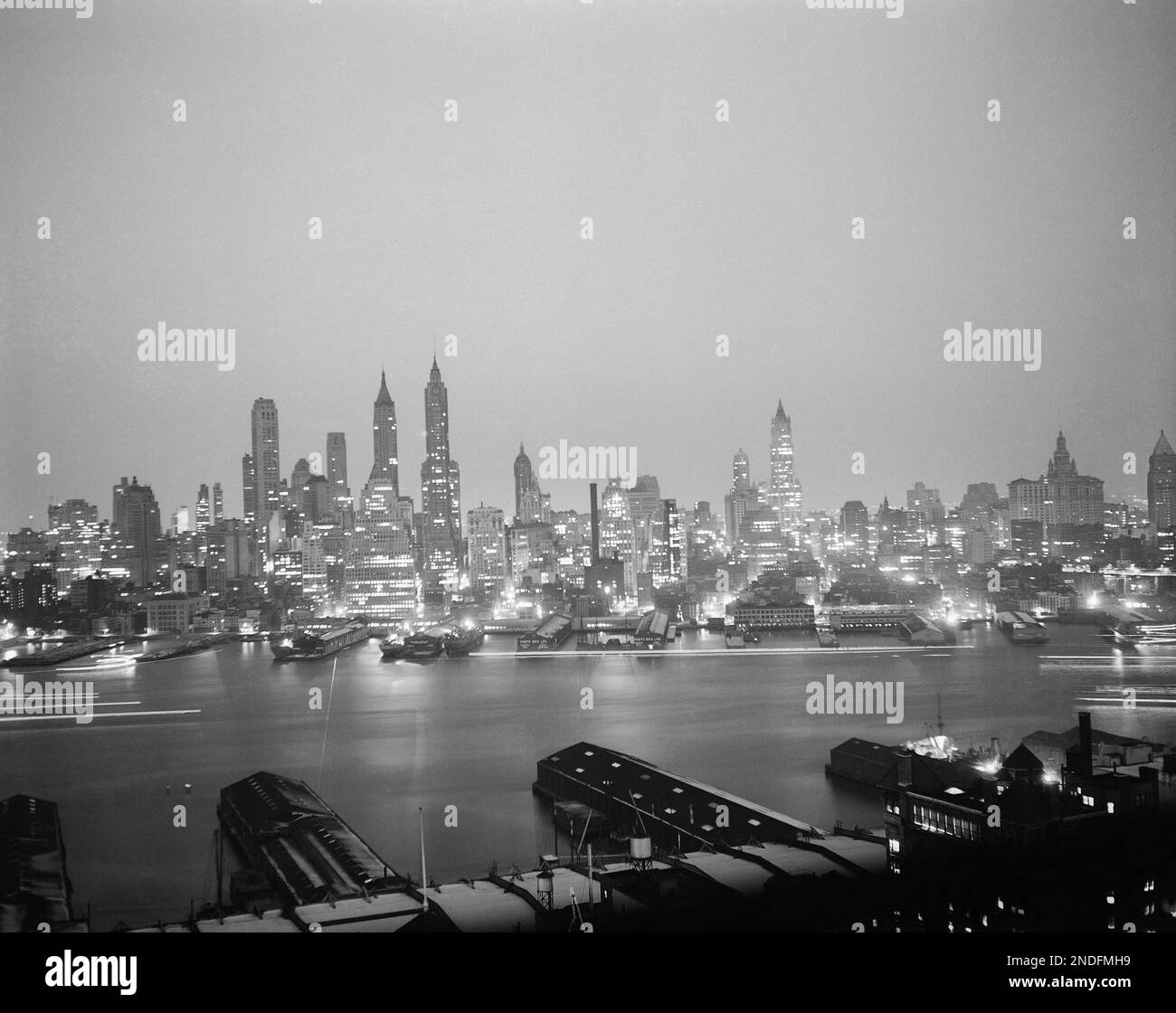 Lower Manhattan in New York appeared like this before the lights were ...