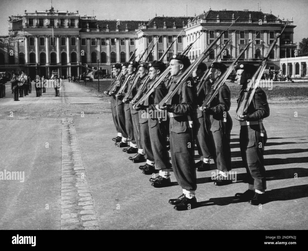 The changing of the guard at Schonbrunn Palace Vienna took place for ...
