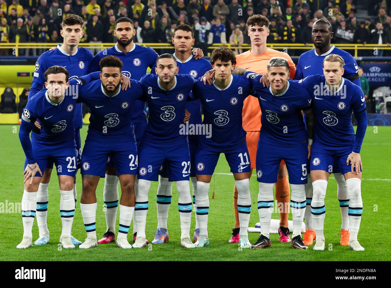 DORTMUND, GERMANY - FEBRUARY 15: FR: L-R Ben Chilwell of Chelsea, Reece ...