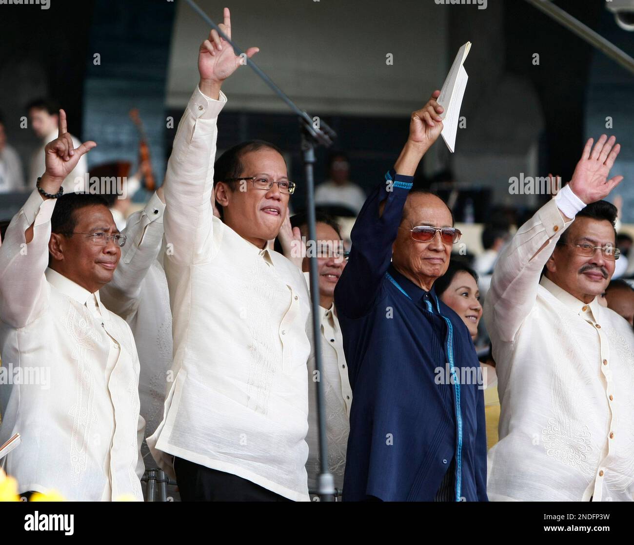 President Benigno Aquino III, second from left, and Vice President ...
