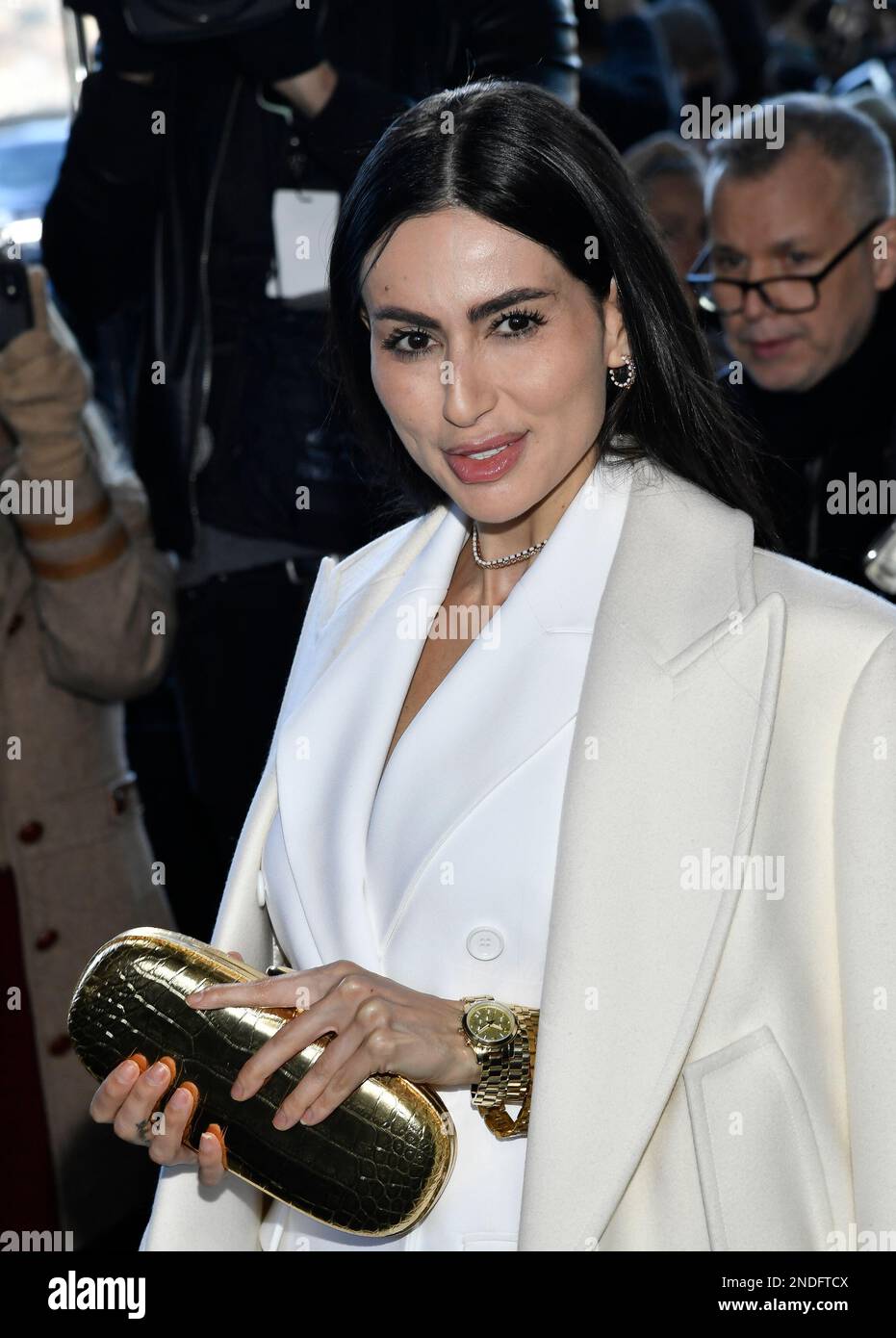 Diala Makki attends the Michael Kors Fall/Winter 2023 fashion show on Wednesday, Feb. 15, 2023 ...