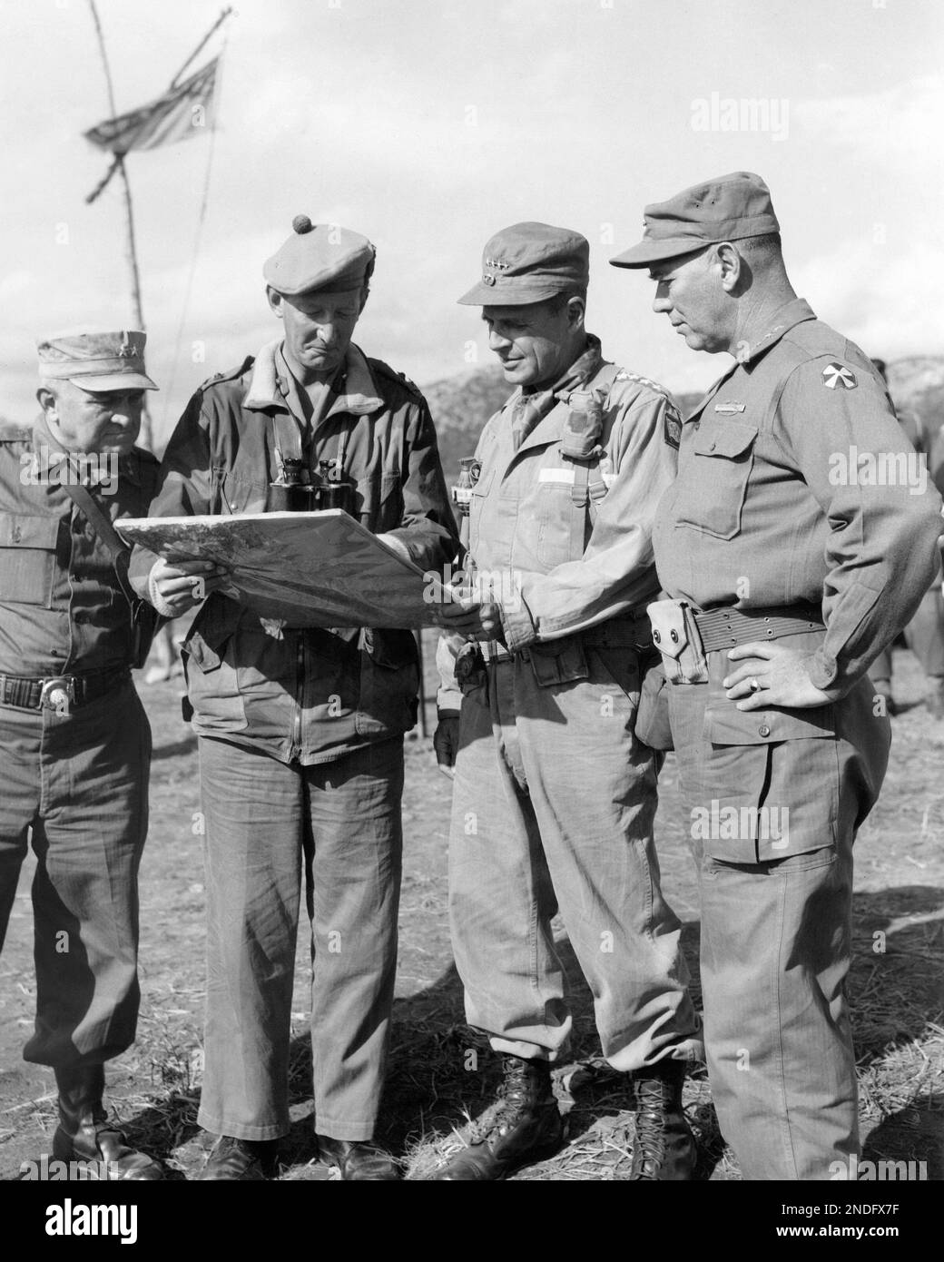Gen. Matthew B. Ridgway (second from right) of the Korea fighting front ...
