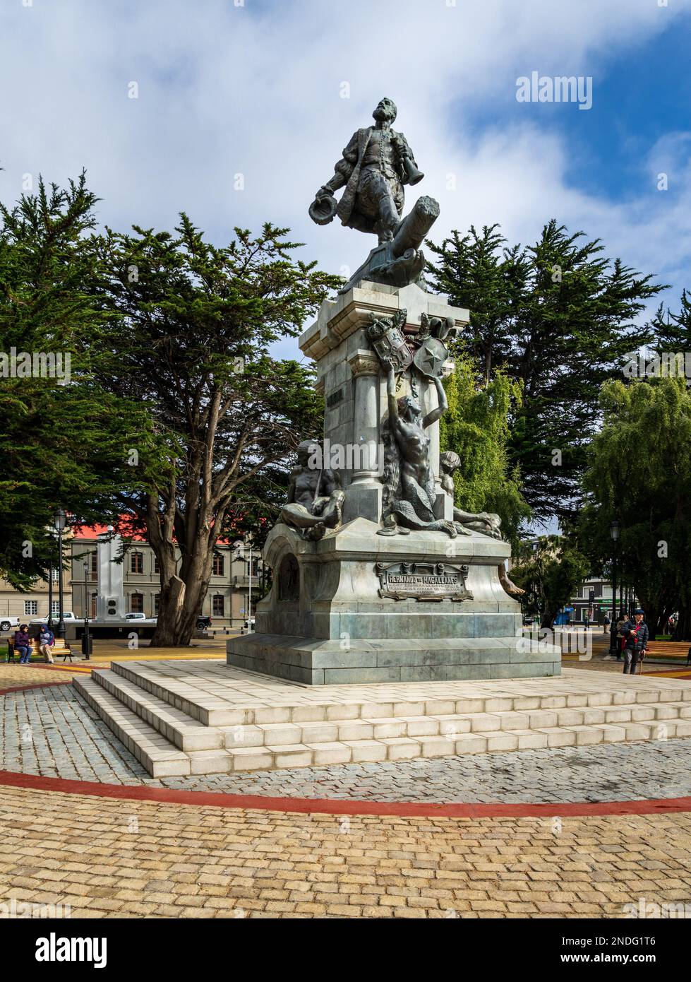 Punta Arenas, Chile - 27 January 2023: Statue to Ferdinand Magellan in ...