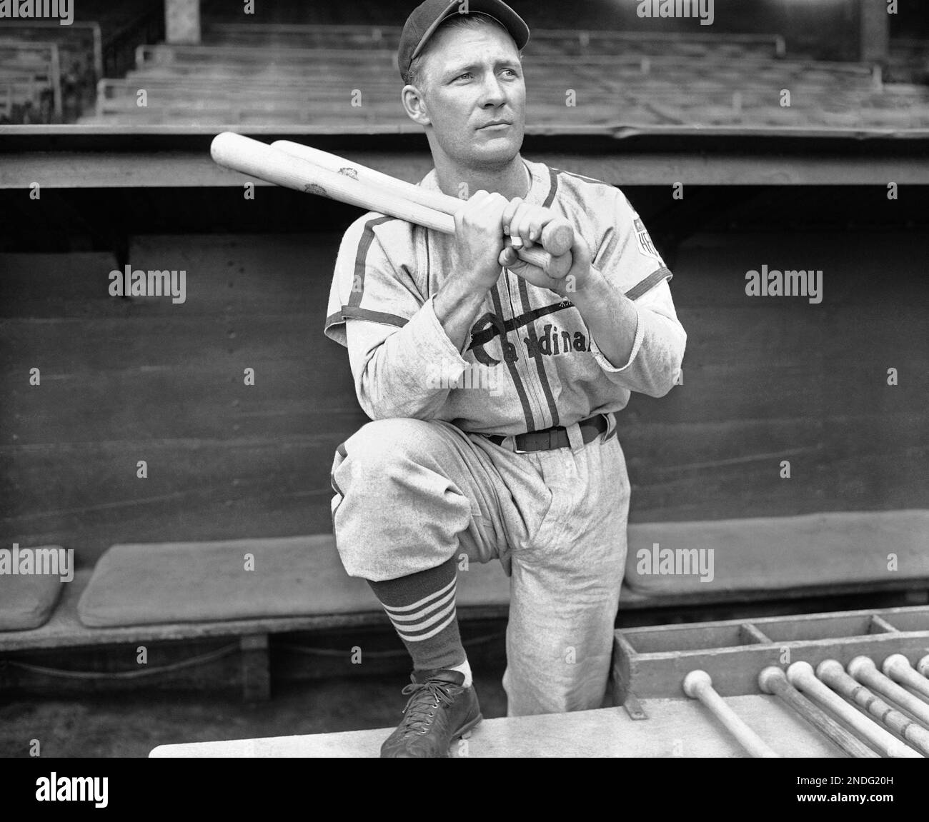 St. Louis Cardinals 24 year old third baseman George (Whitey) Kurowski ...