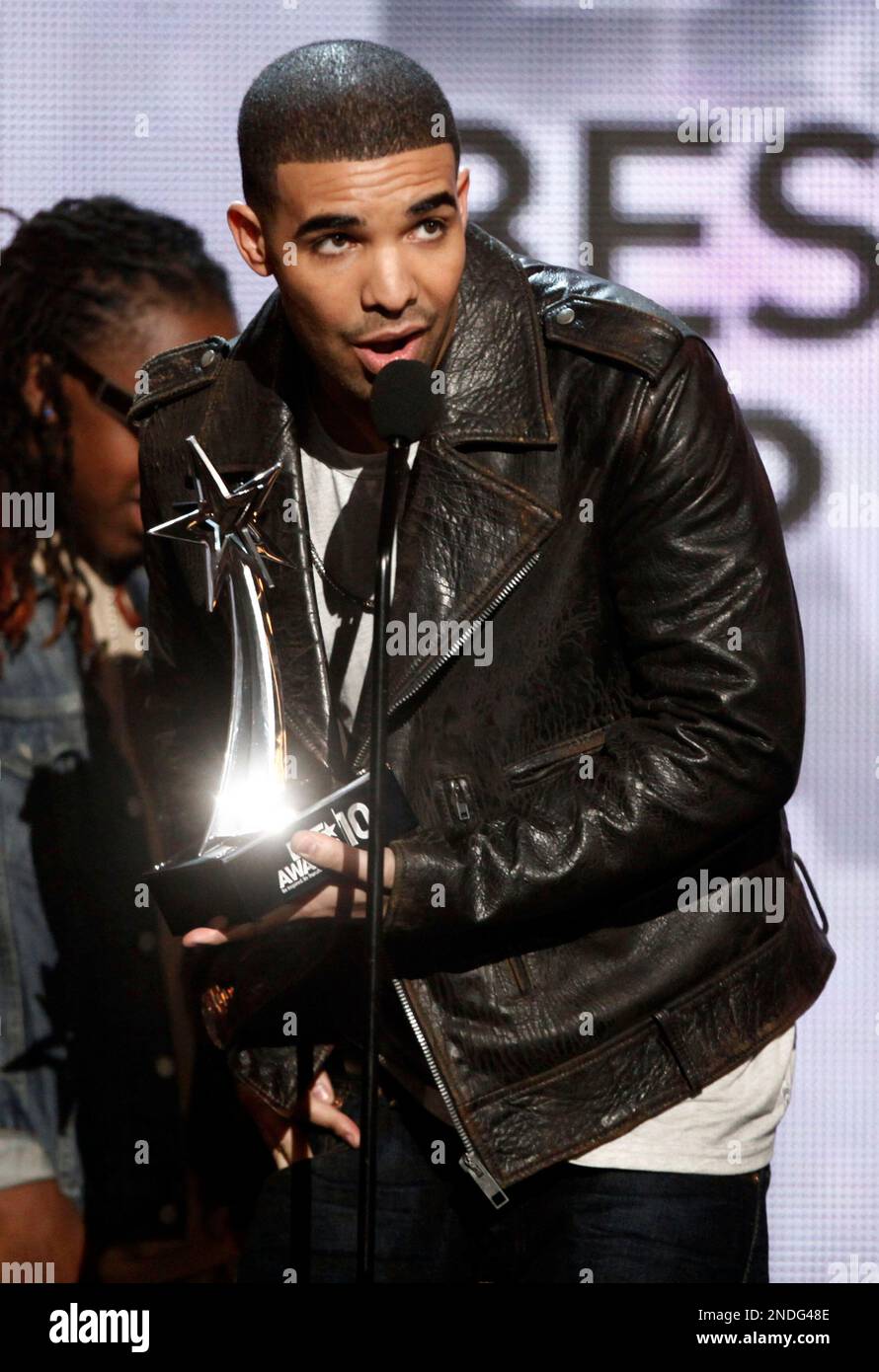 Aubrey Graham, also known as Drake, accepts the award for Best Male Hip ...
