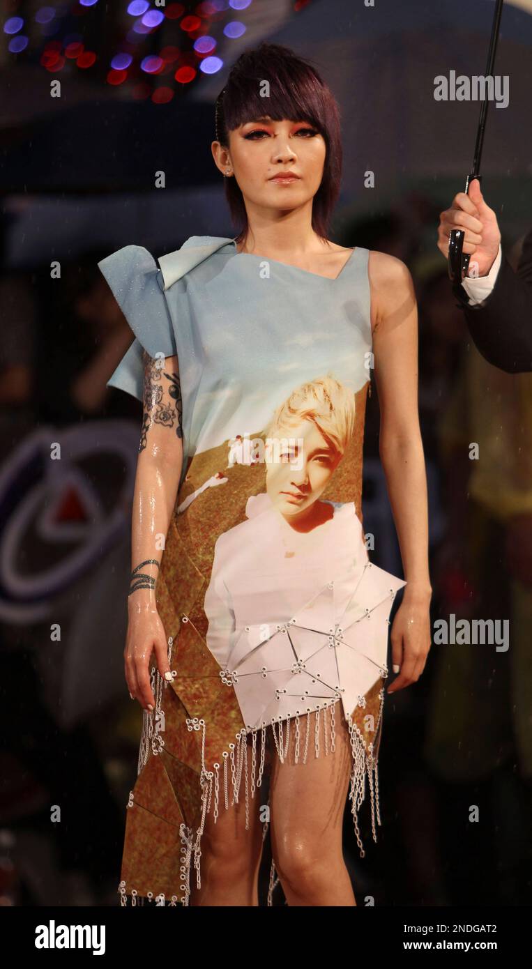 Taiwanese singer Mavis Fang arrives for the 21st Golden Melody Awards ...