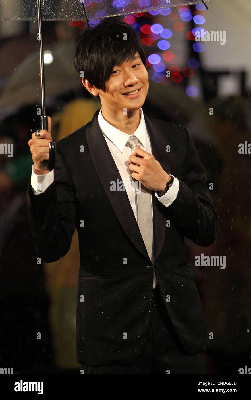 Singaporean singer JJ, Lin Jun Jie arrives for the 21st Golden Melody ...