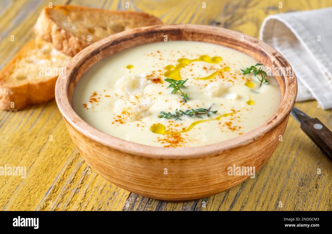 Veloute Dubarry french cream based cauliflower soup Stock Photo - Alamy
