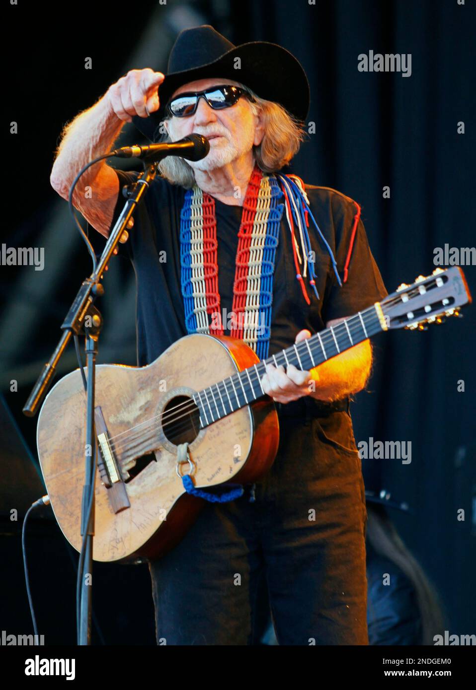 U.S country singer- songwriter Willie Nelson performs on the main stage ...