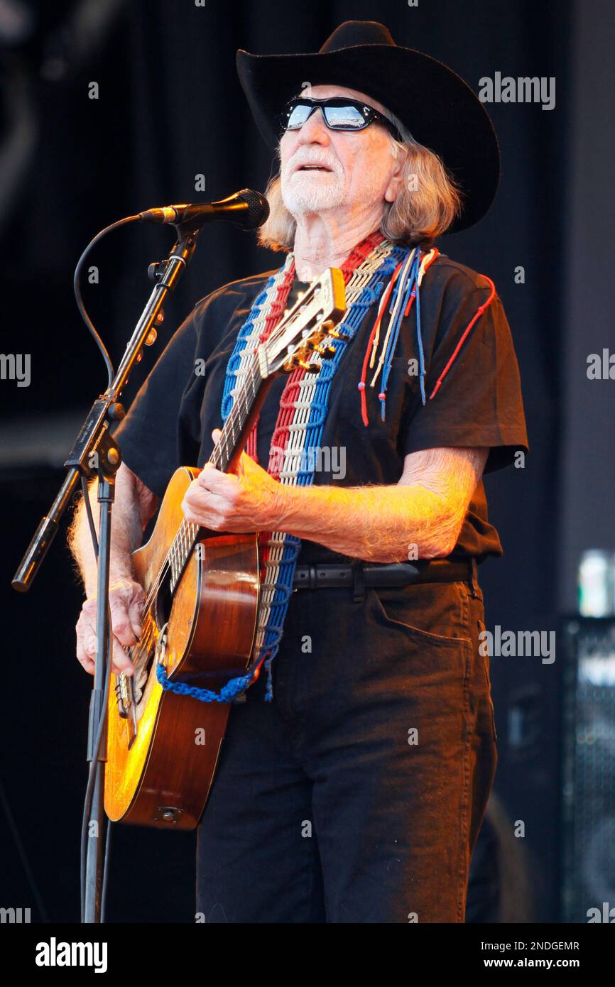 U.S country singer- songwriter Willie Nelson performs on the main stage ...
