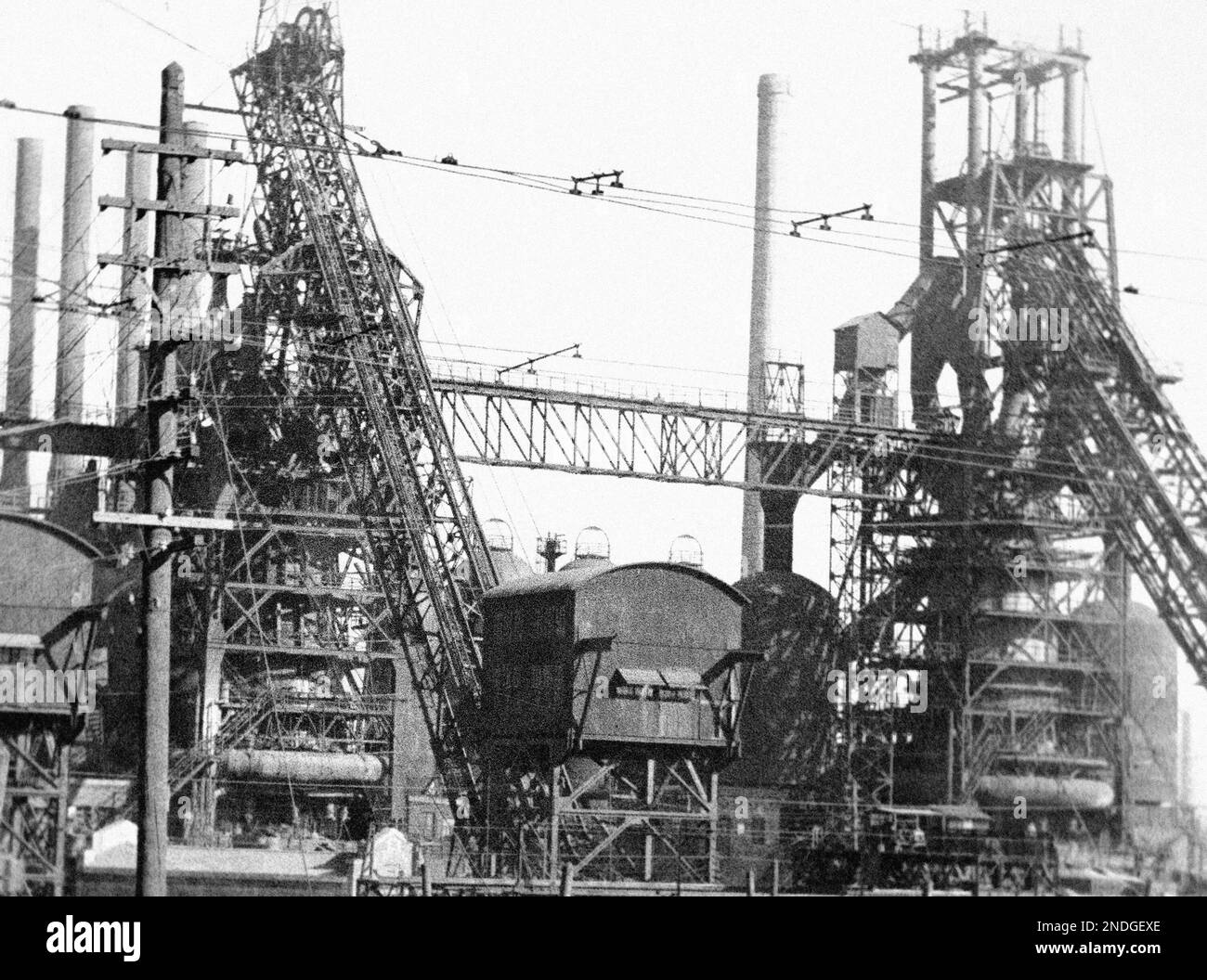 An iron ore smelter shown in Manchukuo, Japan on April 24, 1939 ...