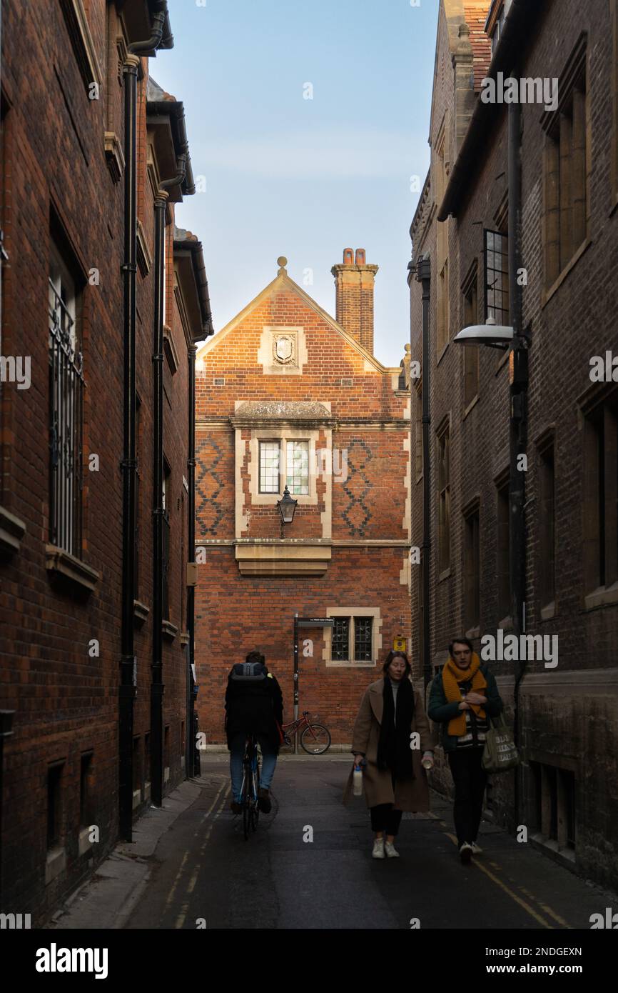 Garret Hostel Lane lies in the heart of collegiate Cambridge Stock ...