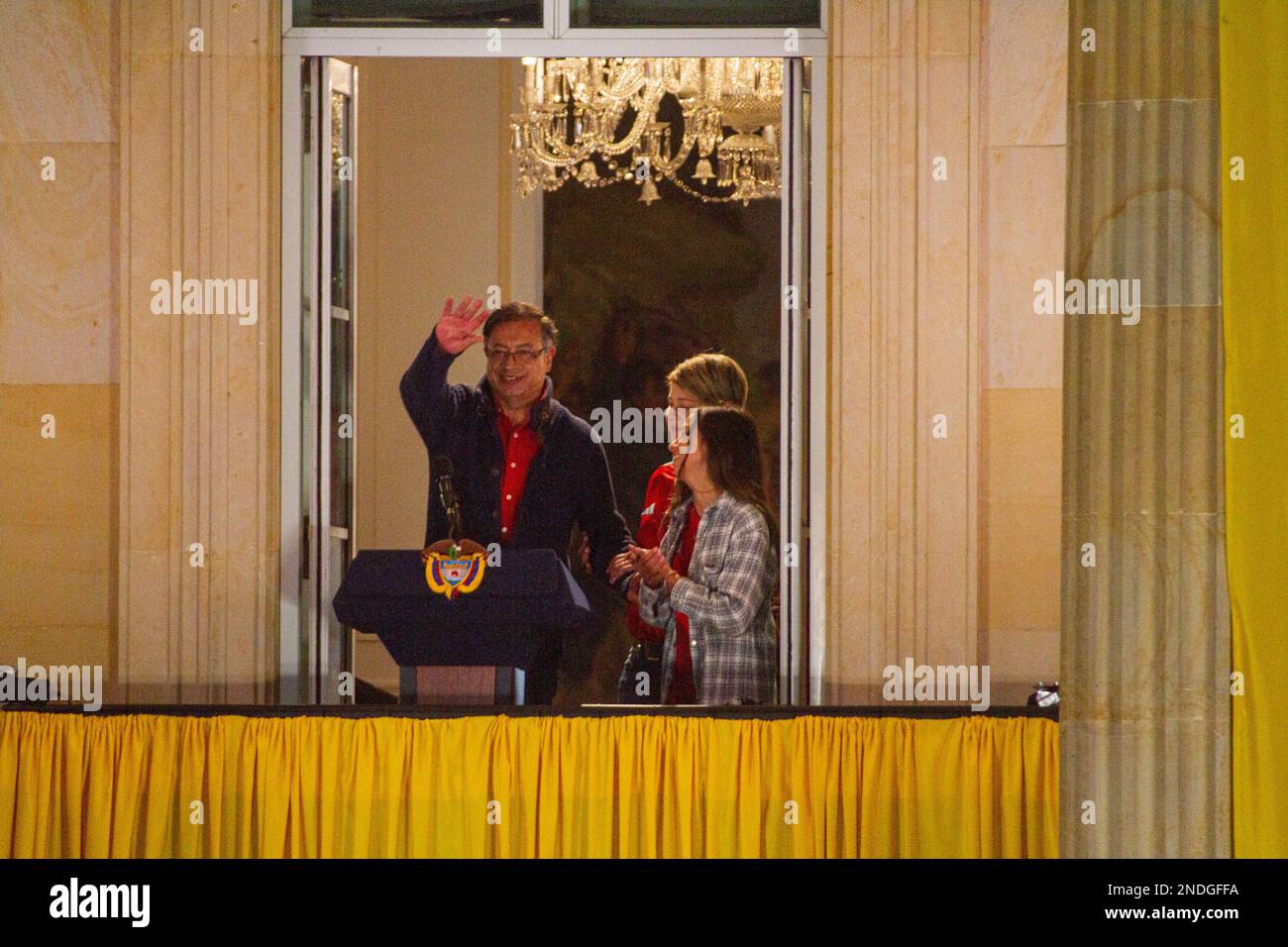 Colombian president Gustavo Petro speaks during a demonstration to ...