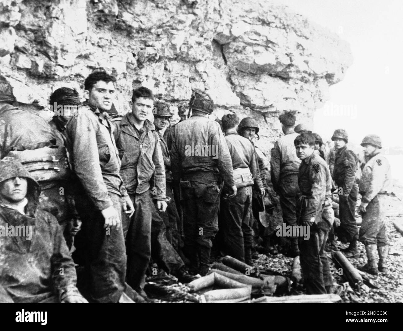 American assault troops, having gained the comparative safety of a ...