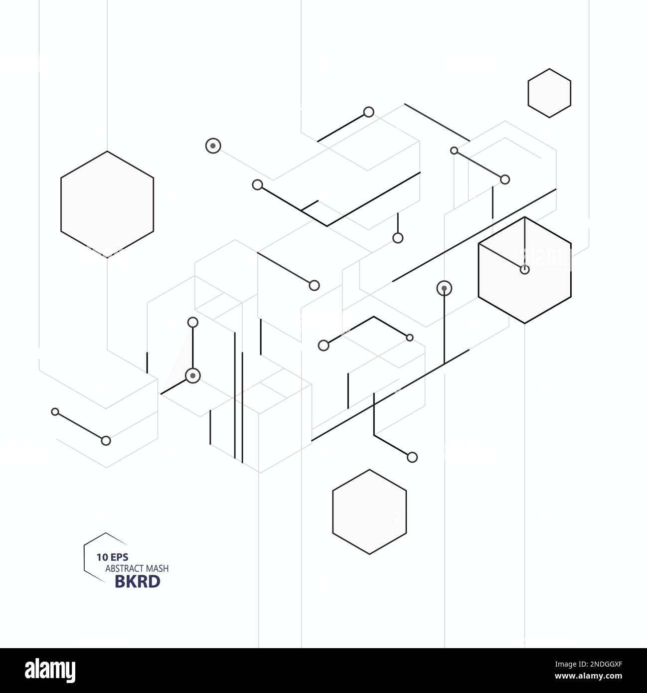 Vector abstract hexagon background. Connect abstract shapes design ...