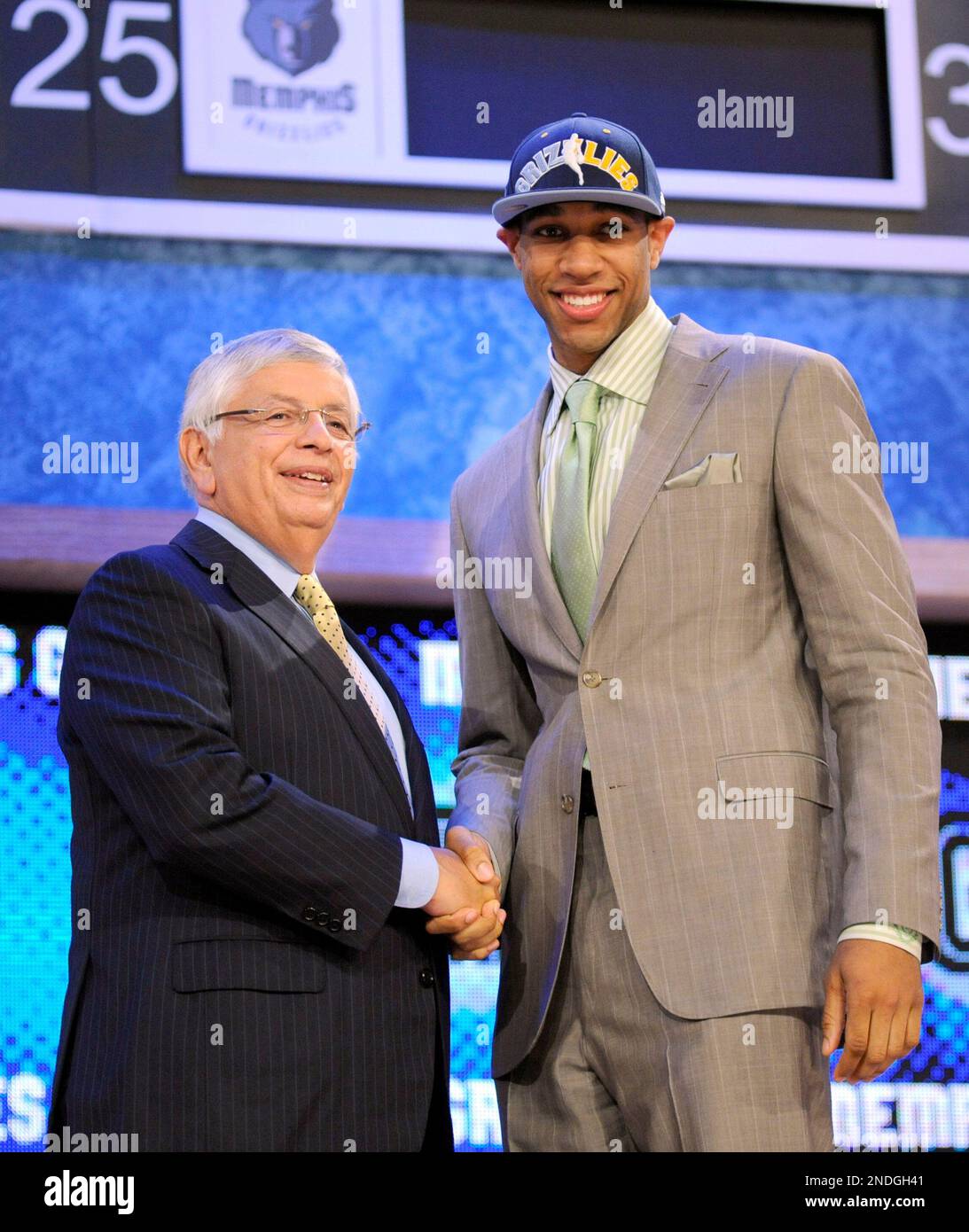 NBA commissioner David Stern, left, poses with Kansas' Xavier Henry ...