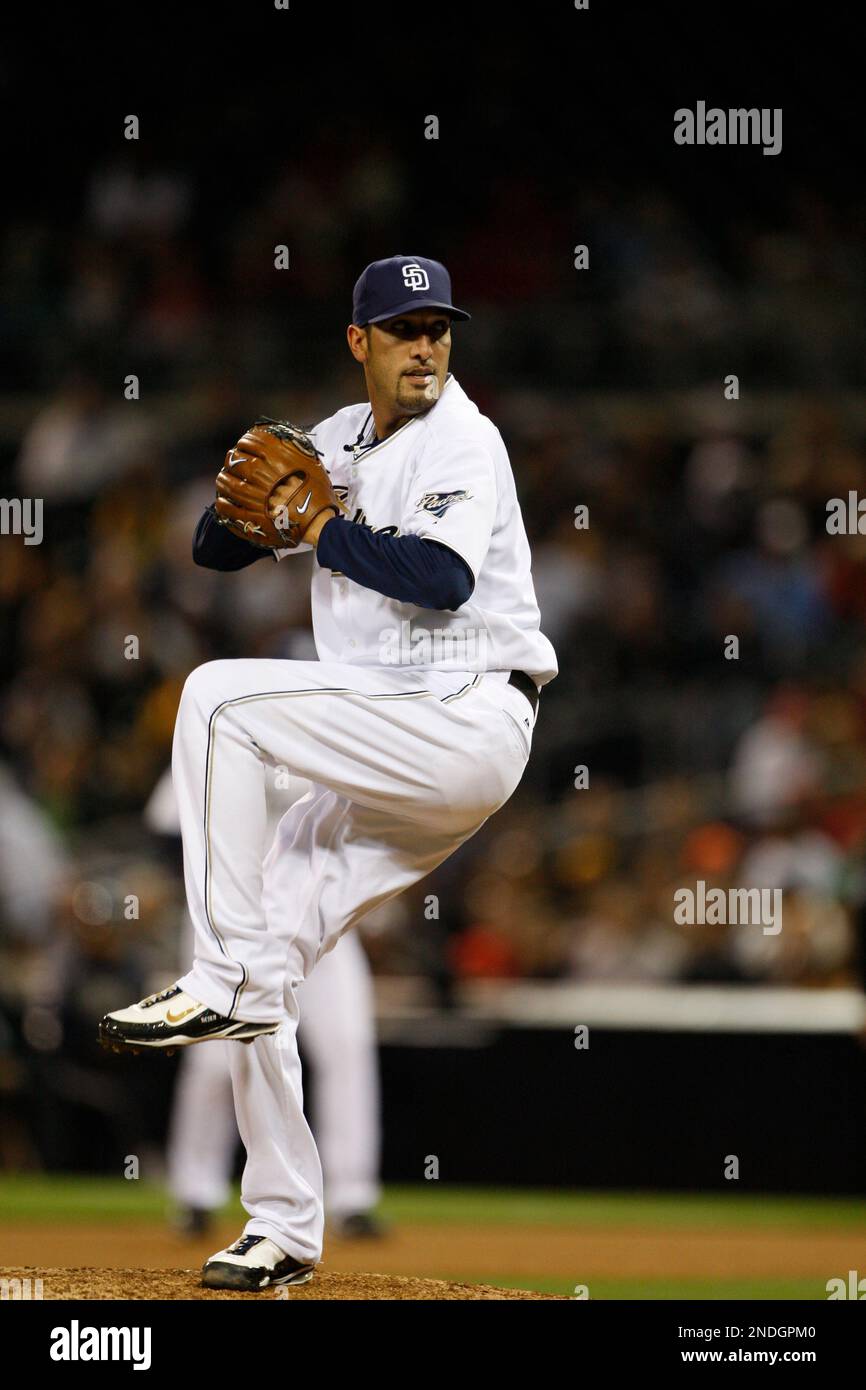 San Diego Padres relief pitcher Mike Adams (37) in a baseball game ...